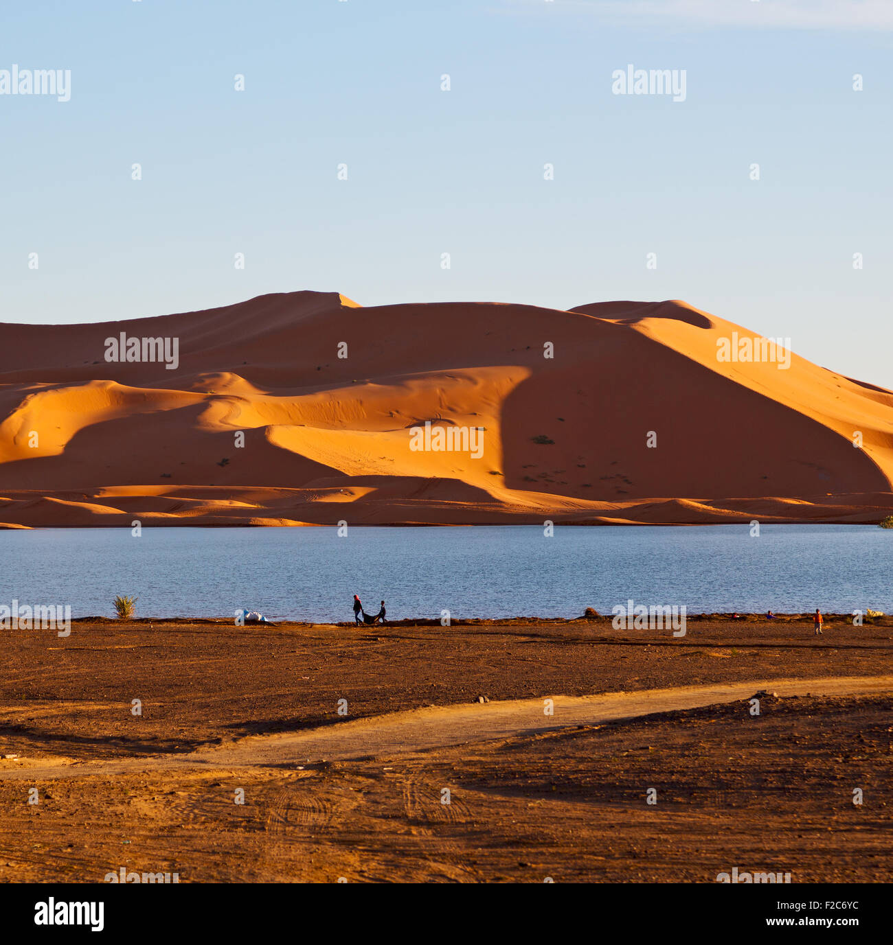 sunshine in the desert of morocco sand and lake dune Stock Photo - Alamy