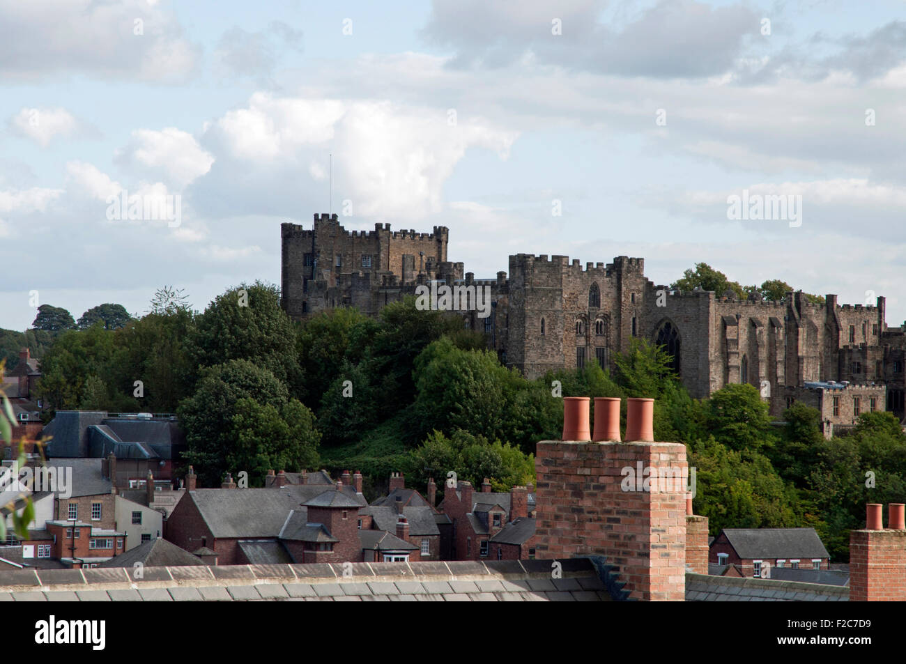 Durham Castle seen from the station, Durham city England Stock Photo ...