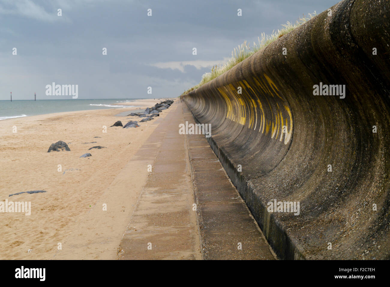 protective wall at Sea Palling Norfolk England UK Stock Photo - Alamy
