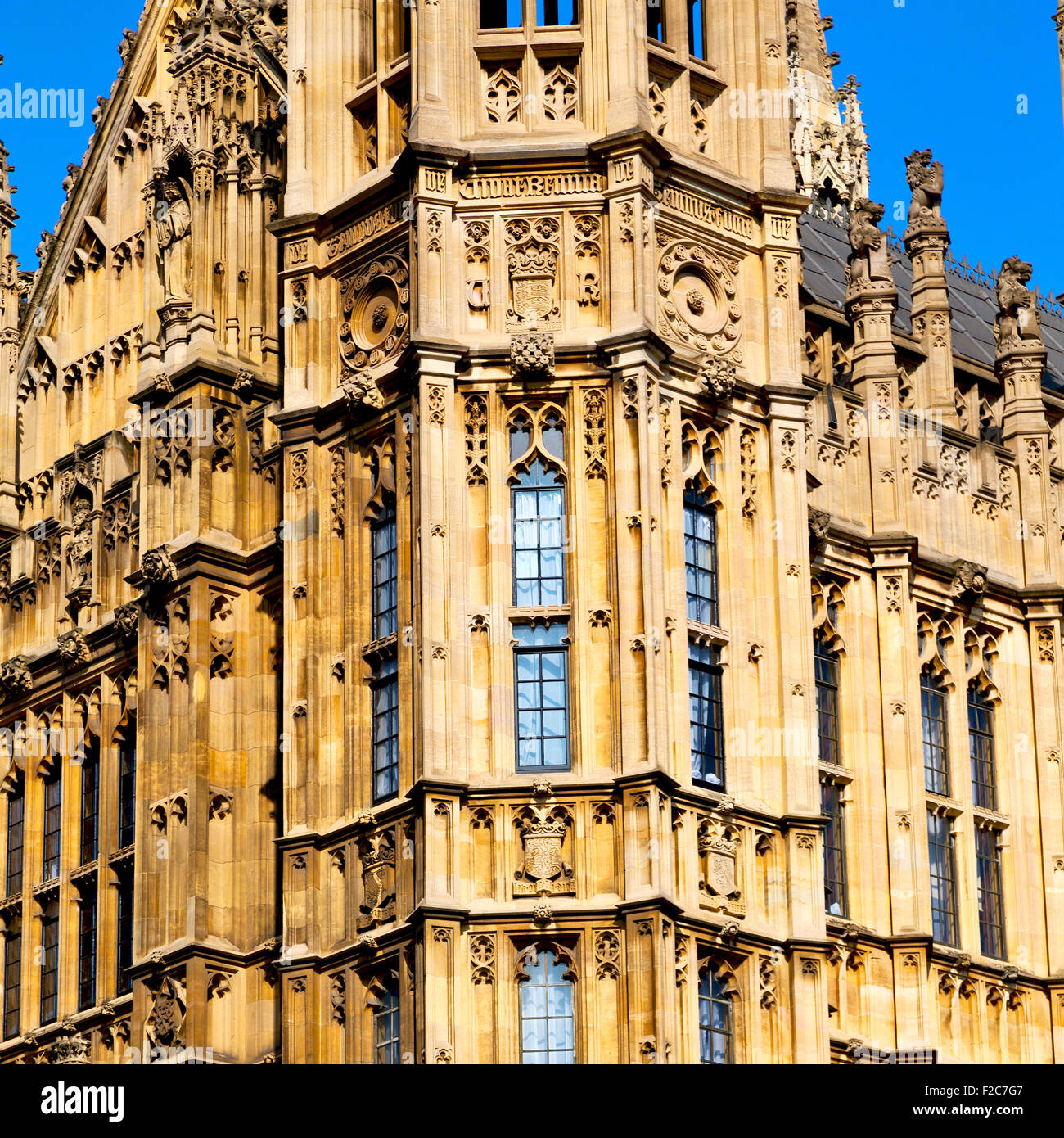 in london old historical parliament glass window structure and sky ...
