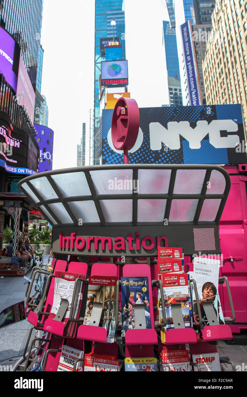 Information center on Time square in NYC seen in New York City , USA on ...