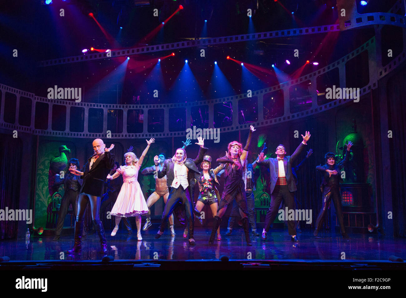 London, UK. 15 September 2015. Richard O'Brien, far left, joins the ...