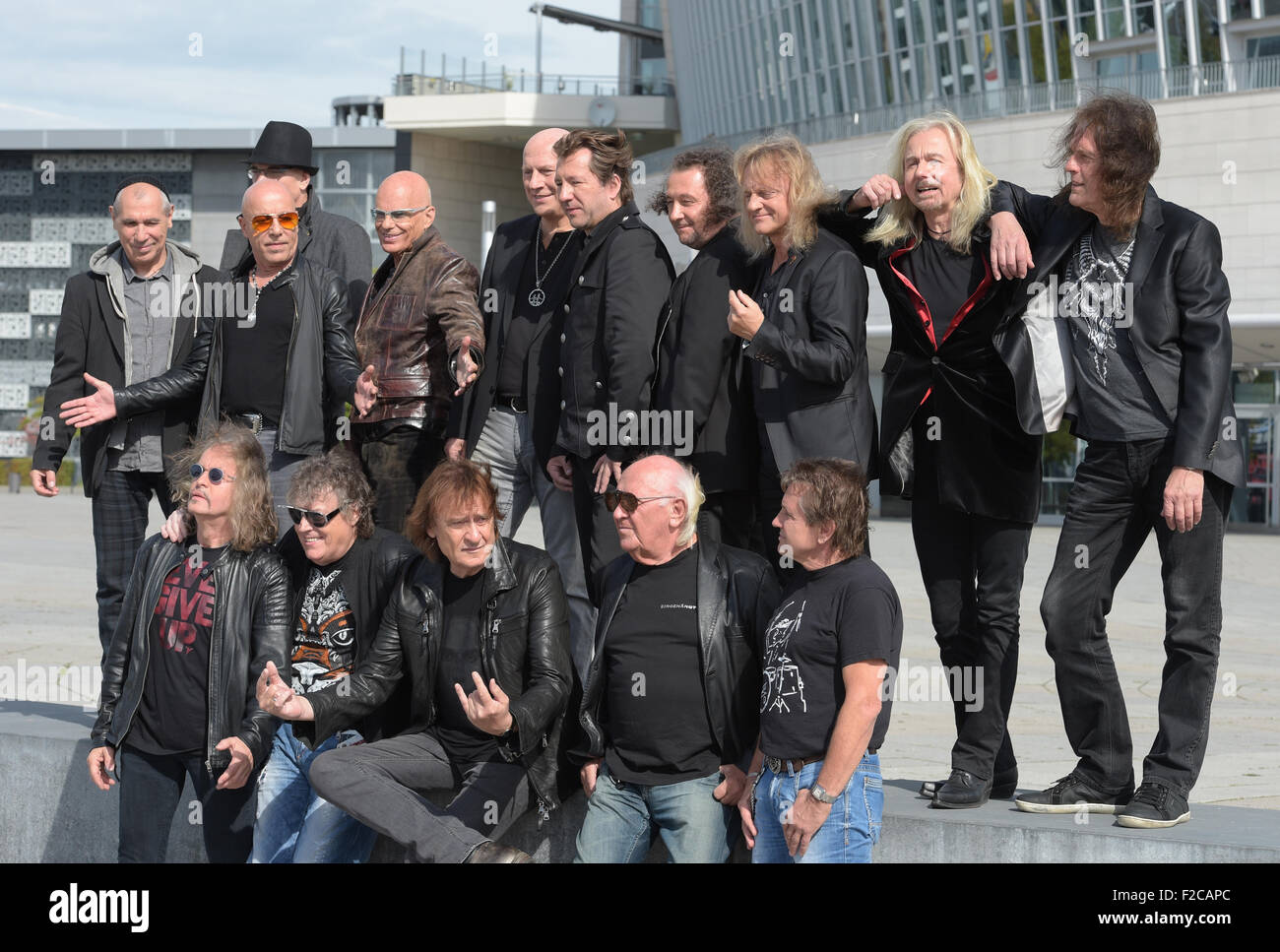 Berlin, Germany. 16th Sep, 2015. Members of the bands Karat including ...