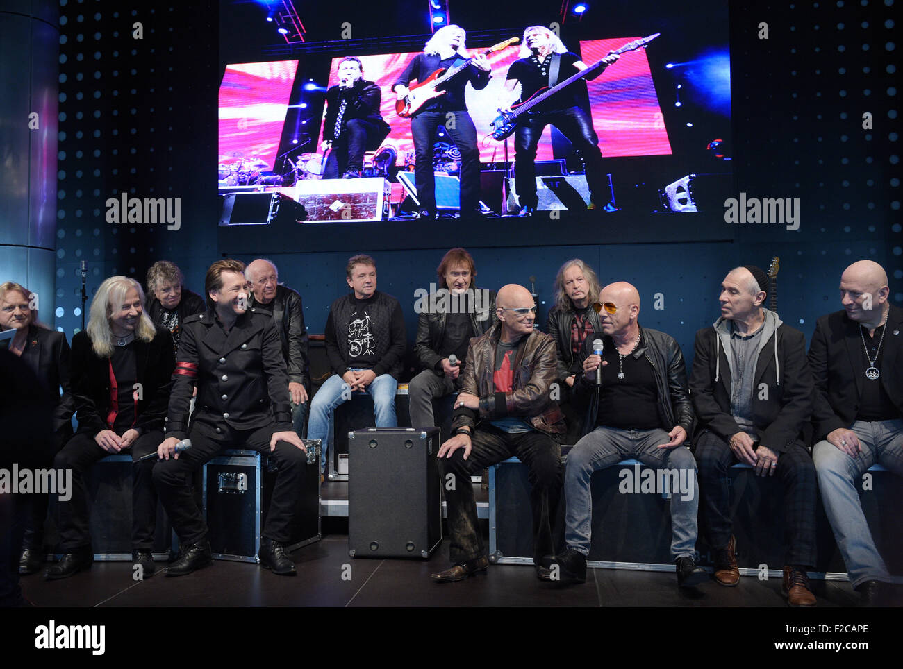 Berlin, Germany. 16th Sep, 2015. Members of the bands Karat including ...