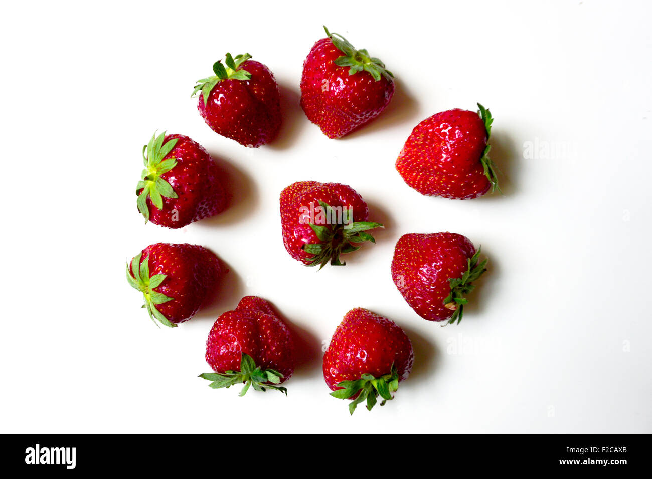 Fresh Strawberry isolated on white background circular Stock Photo - Alamy