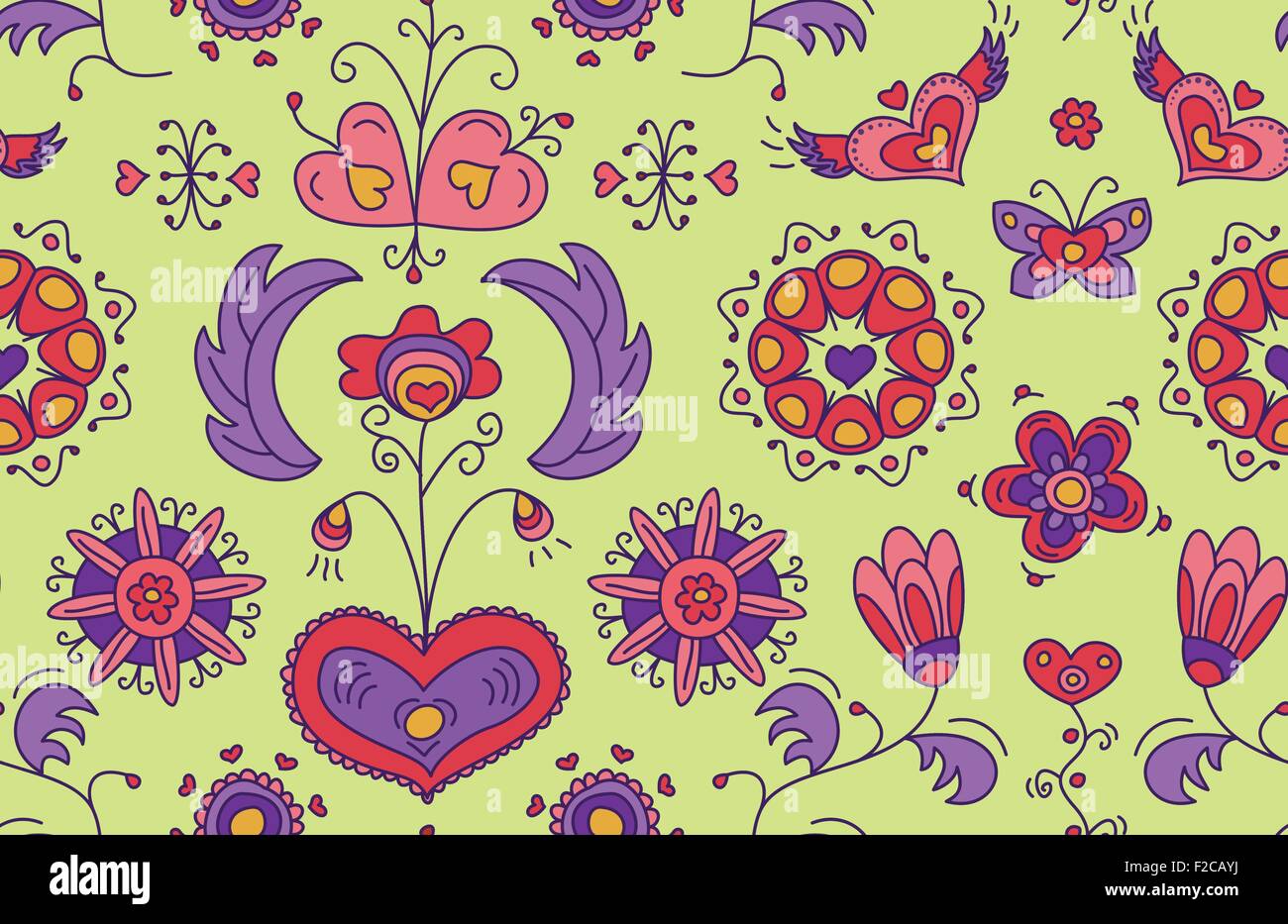 Heart Flower seamless pattern Stock Vector Image & Art - Alamy