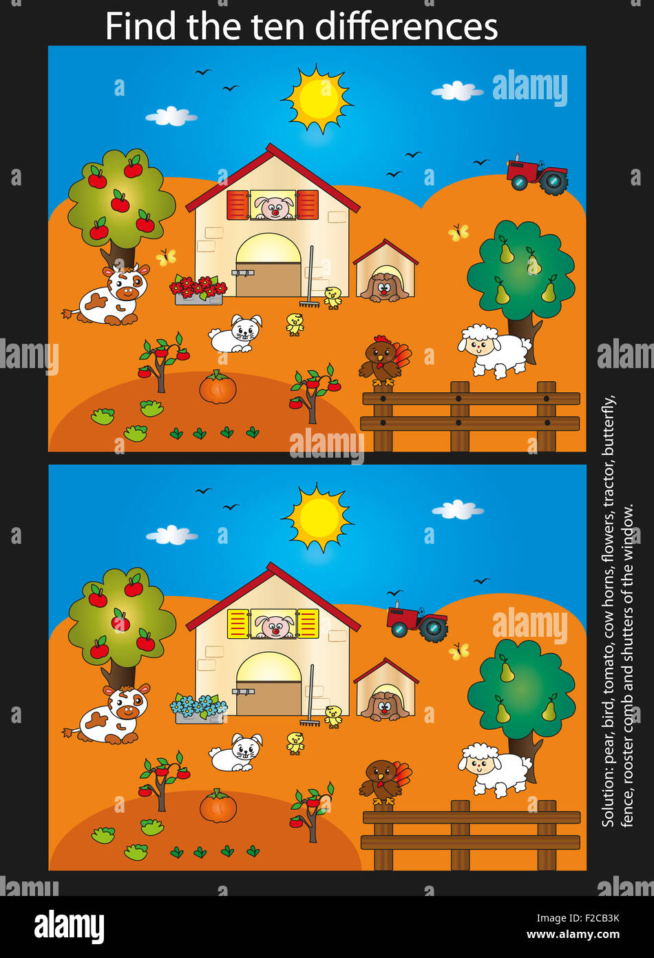 game for children: find ten differences Stock Photo - Alamy