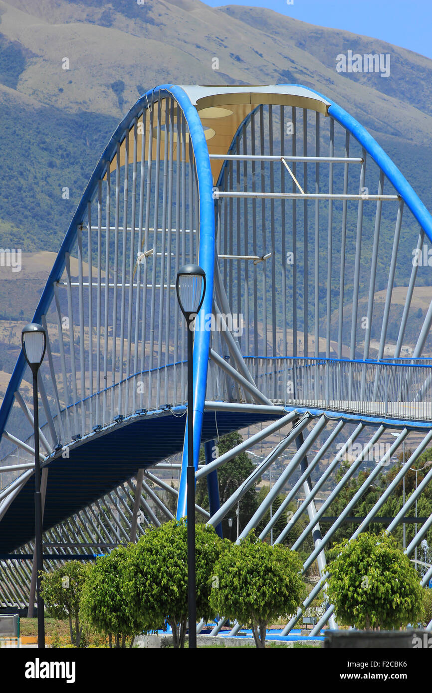 A steel pedestrian bridge in a park in Ibarra, Ecuador Stock Photo - Alamy