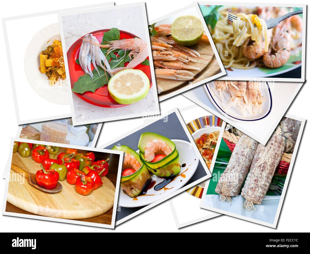 Food postcards on white background Stock Photo - Alamy