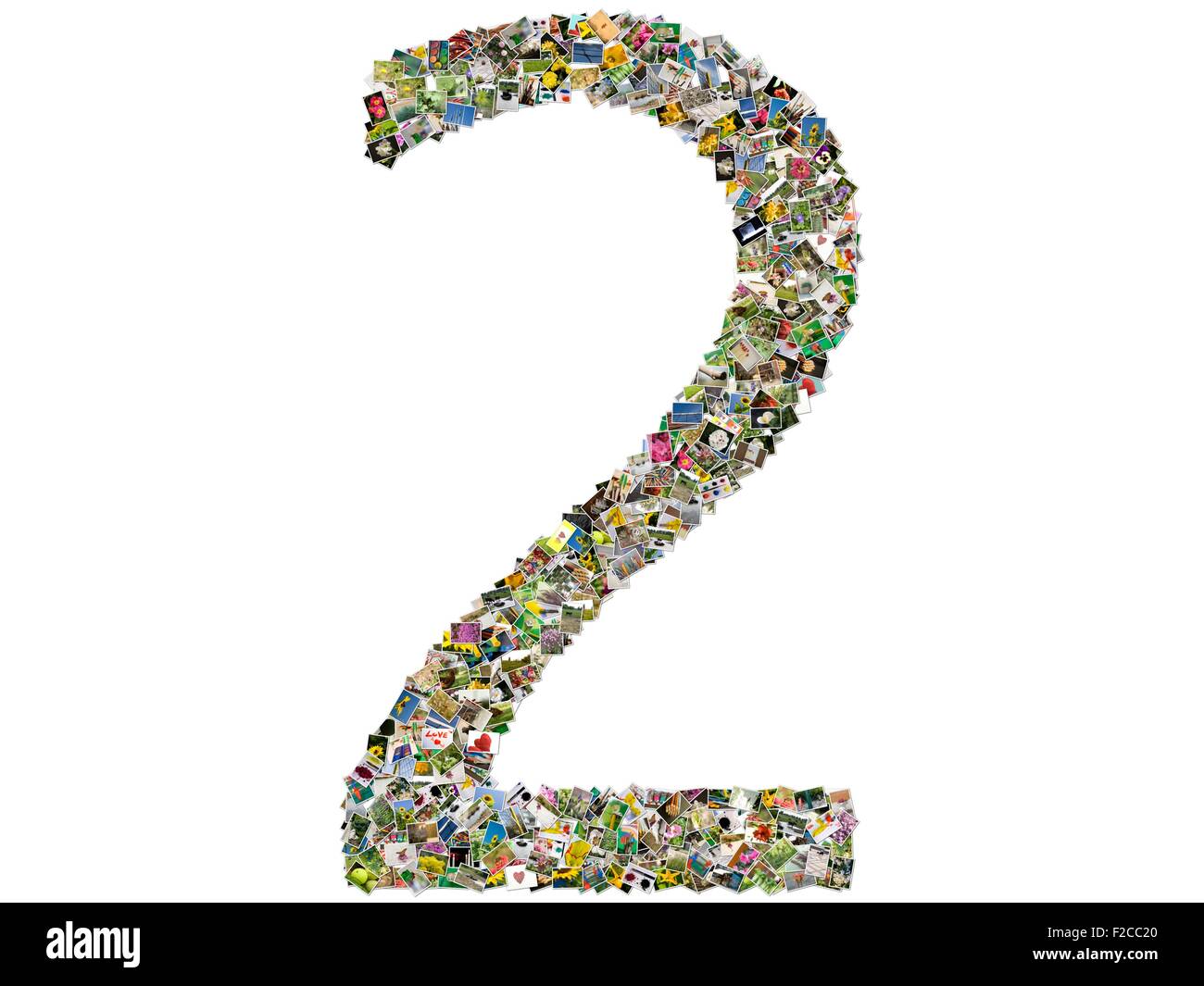Number two, photo collage isolated on a white background Stock Photo ...