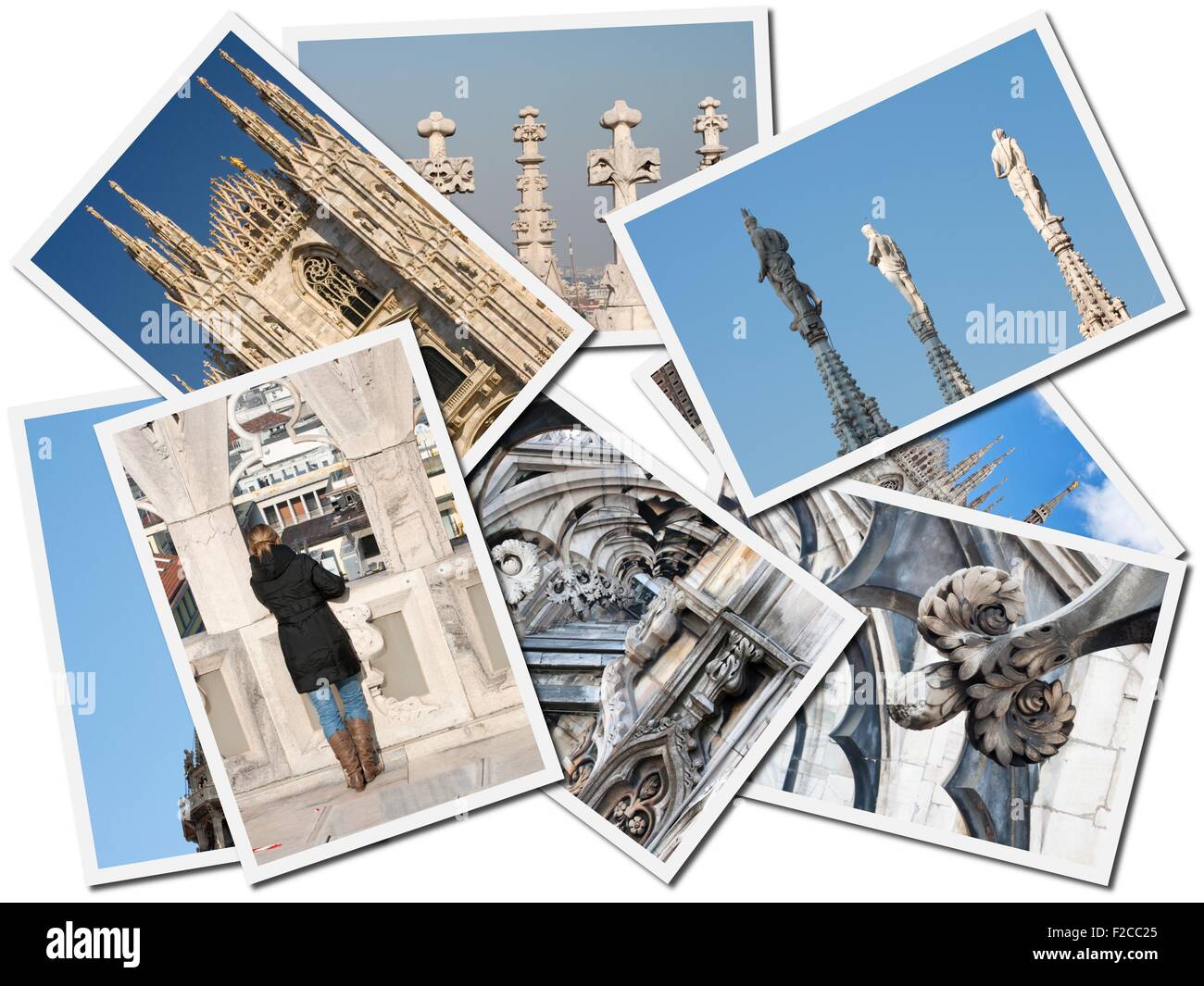 The Milan cathedral, photos collage Stock Photo - Alamy