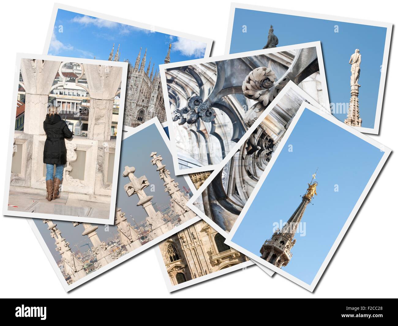 The Milan cathedral, photos collage Stock Photo - Alamy