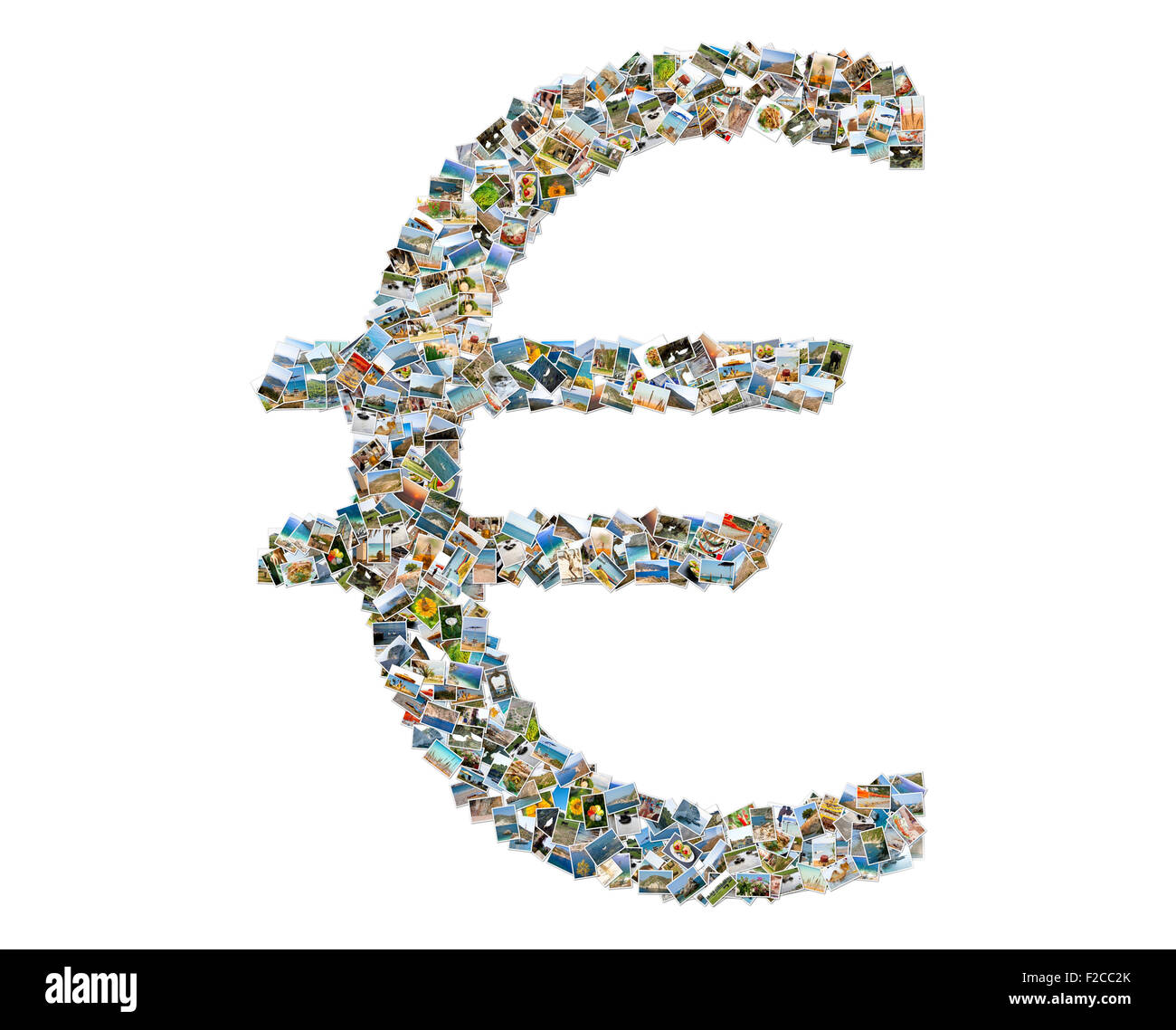 Euro symbol, photos collage isolated on a white background Stock Photo ...