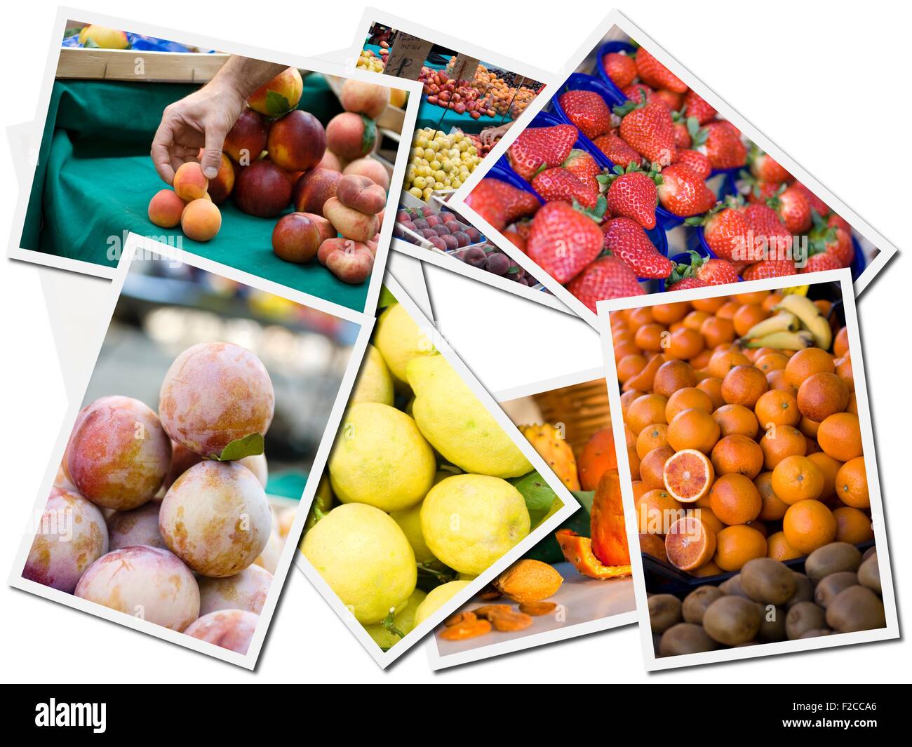 Fruits collage on white background Stock Photo - Alamy