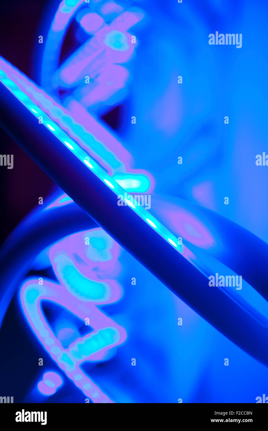 Photo of Blue neon light Stock Photo - Alamy