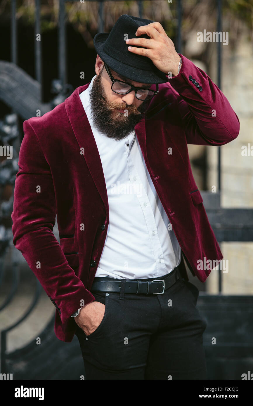 rich man with a beard, thinking about business Stock Photo - Alamy