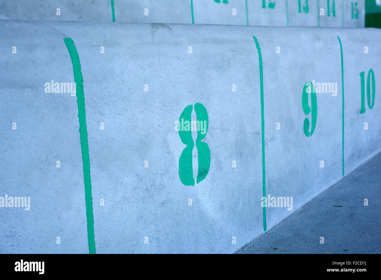 Green Number eight, nine and ten on gray Stock Photo - Alamy