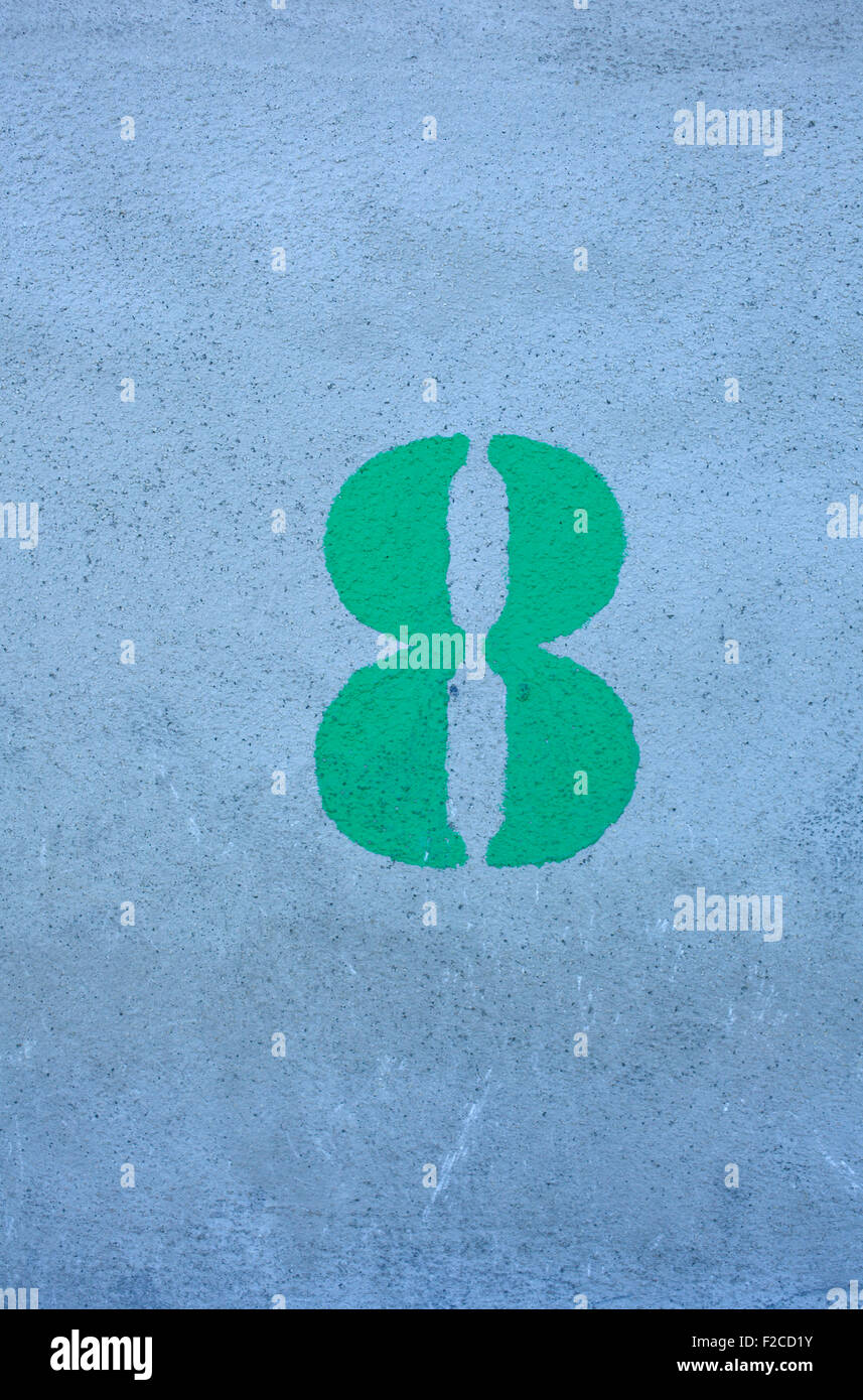 Green Number eight on gray Stock Photo - Alamy