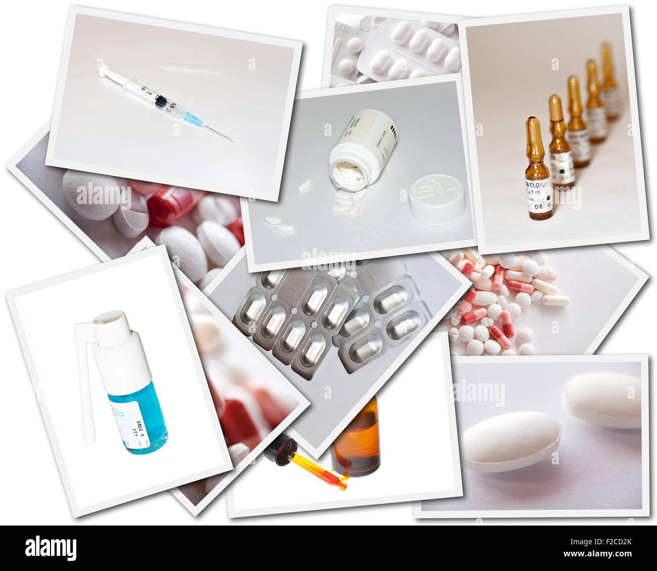 Collages with a lot of medicines photos Stock Photo - Alamy
