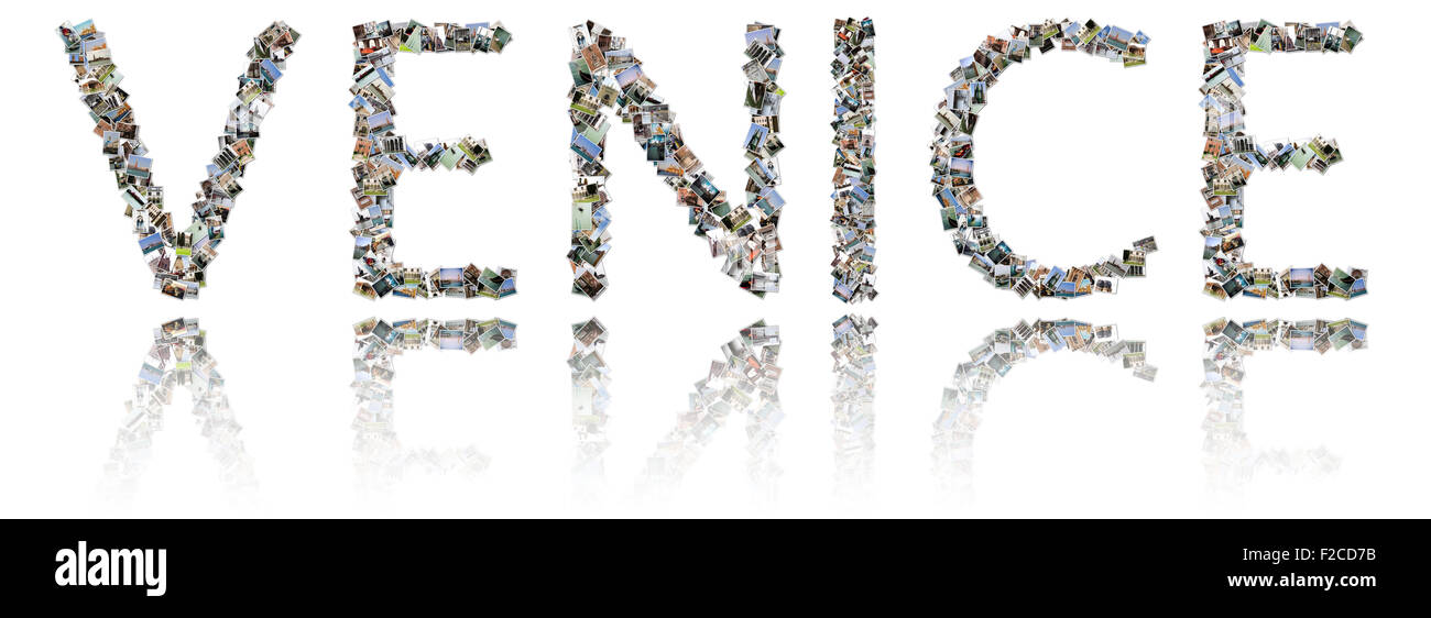Venice word, Photo collage isolated on a white background Stock Photo ...
