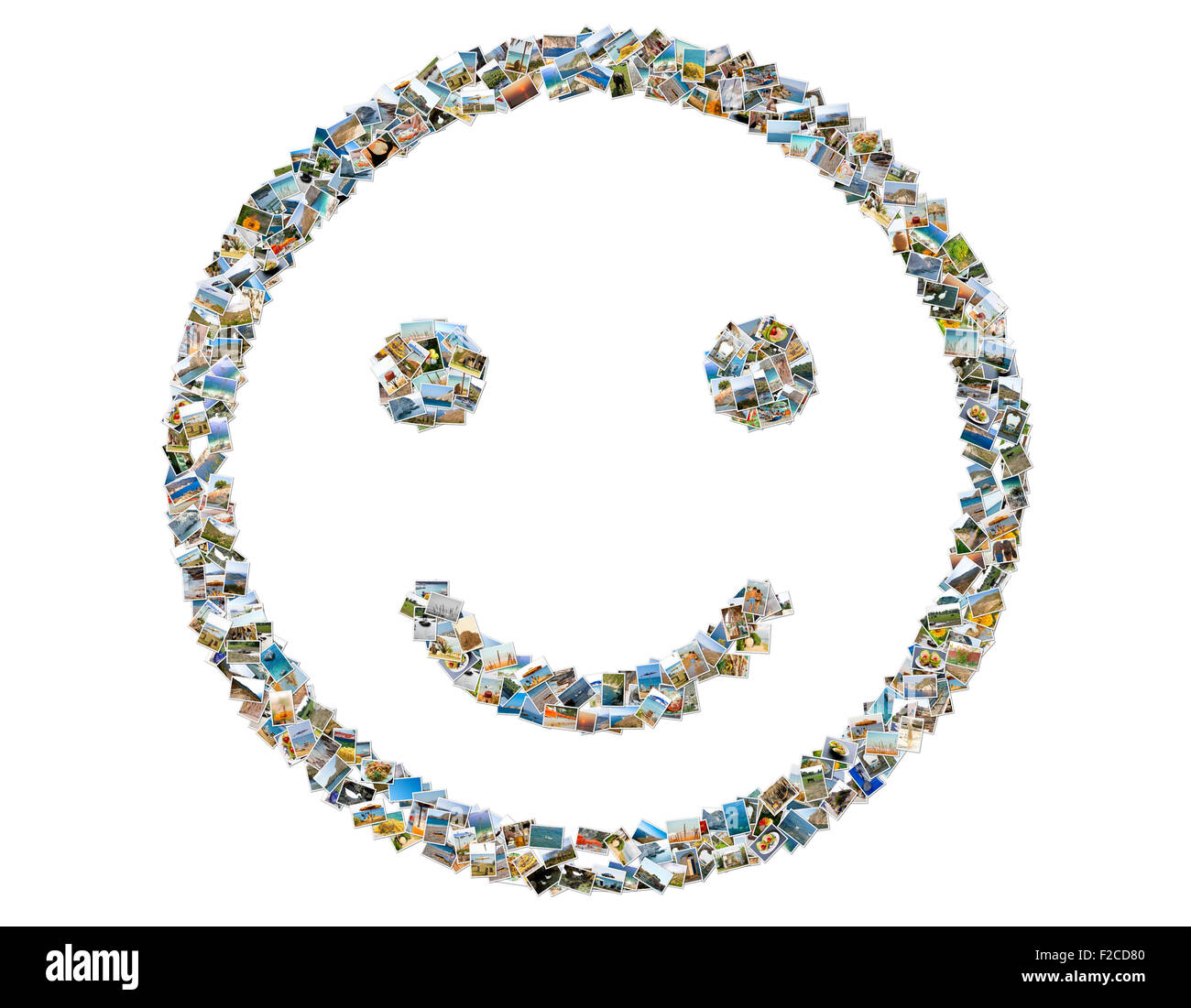 Smile sign, collage photos isolated on a white background Stock Photo ...