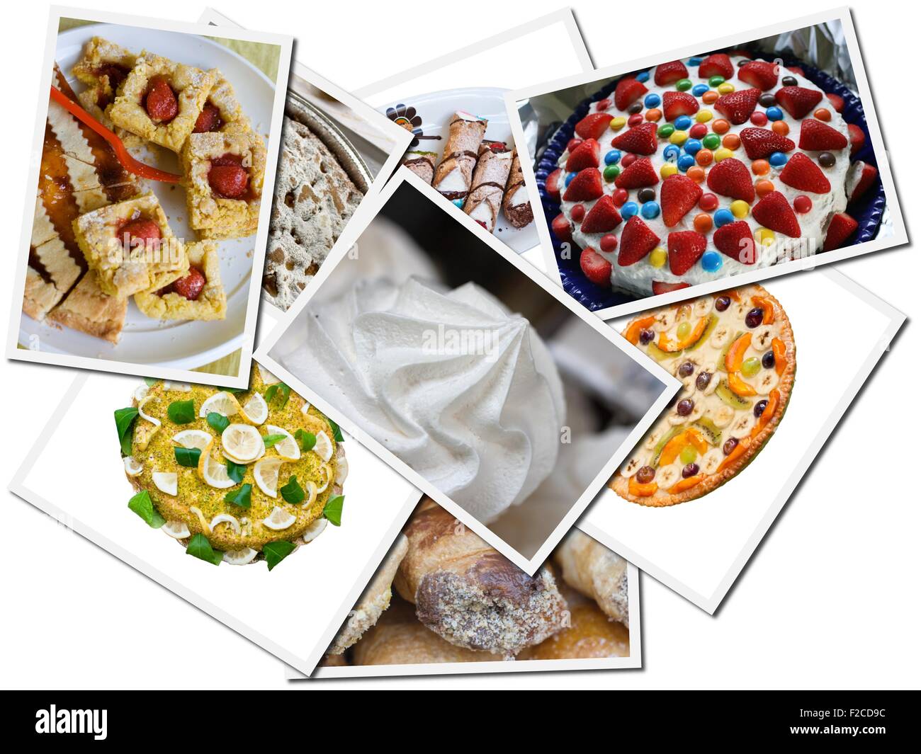 Cake, photo collage on white background Stock Photo - Alamy
