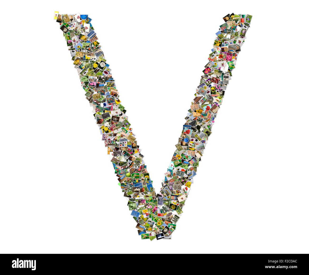 Letter v, photos collage isolated on a white background Stock Photo - Alamy