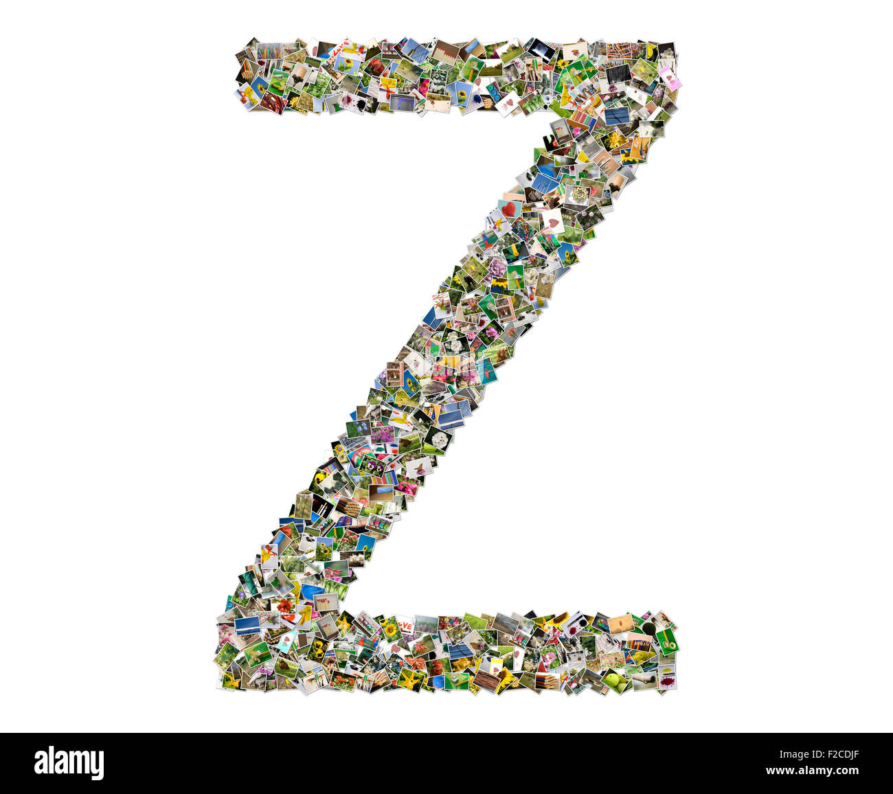 Letter z, photos collage isolated on a white background Stock Photo - Alamy