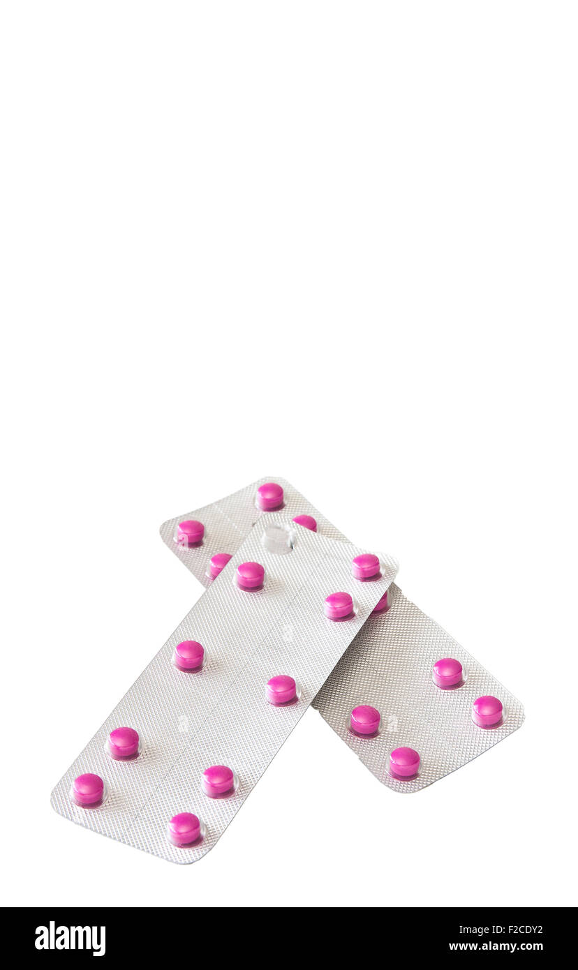 Round pill pink Cut Out Stock Images & Pictures - Alamy