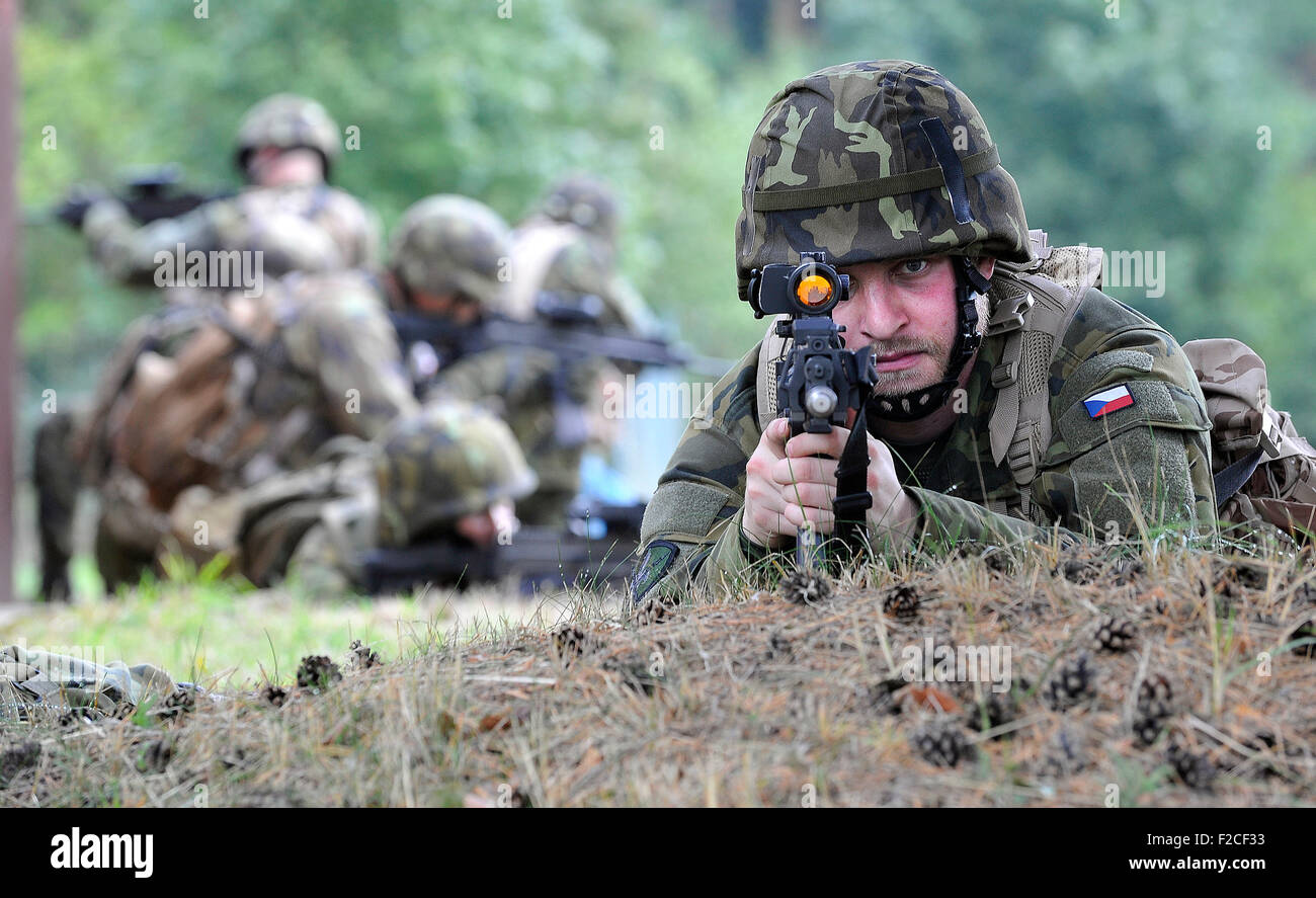 The Ample Strike 2015 NATO aviation exercise, controlled from the helicopter base in Namest ...