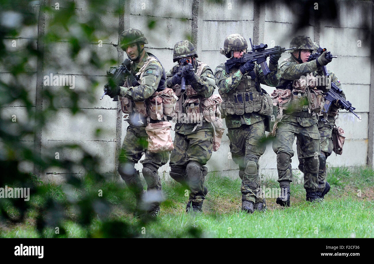 The Ample Strike 2015 NATO aviation exercise, controlled from the helicopter base in Namest ...