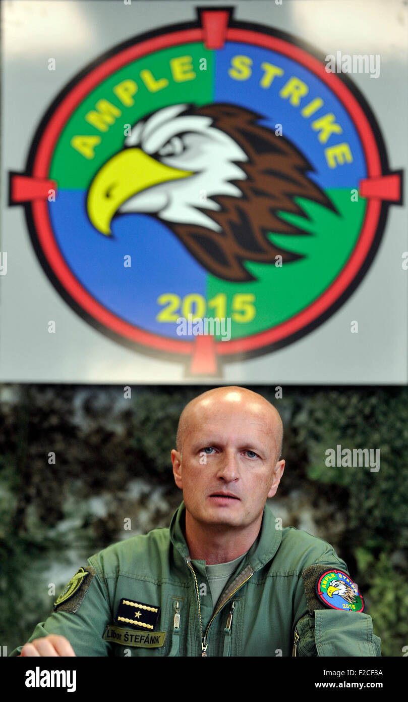 The Ample Strike 2015 NATO aviation exercise, controlled from the helicopter base in Namest ...