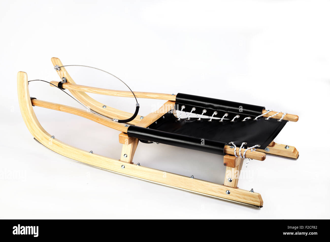 snow sledding wood on a white background Stock Photo - Alamy