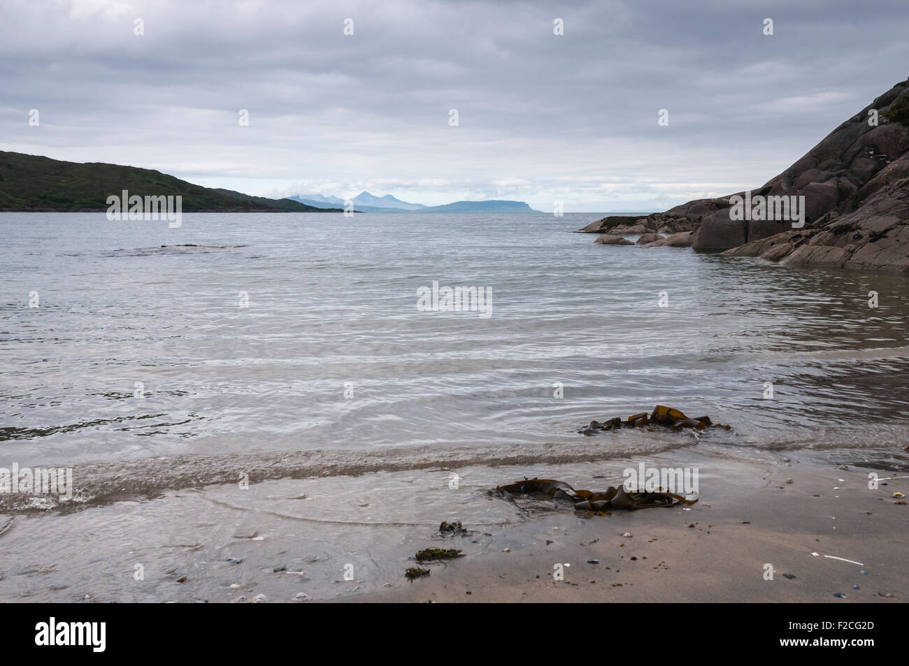Looking out Rum, Eigg and Muck from Singing Sands, Kentra Bay ...