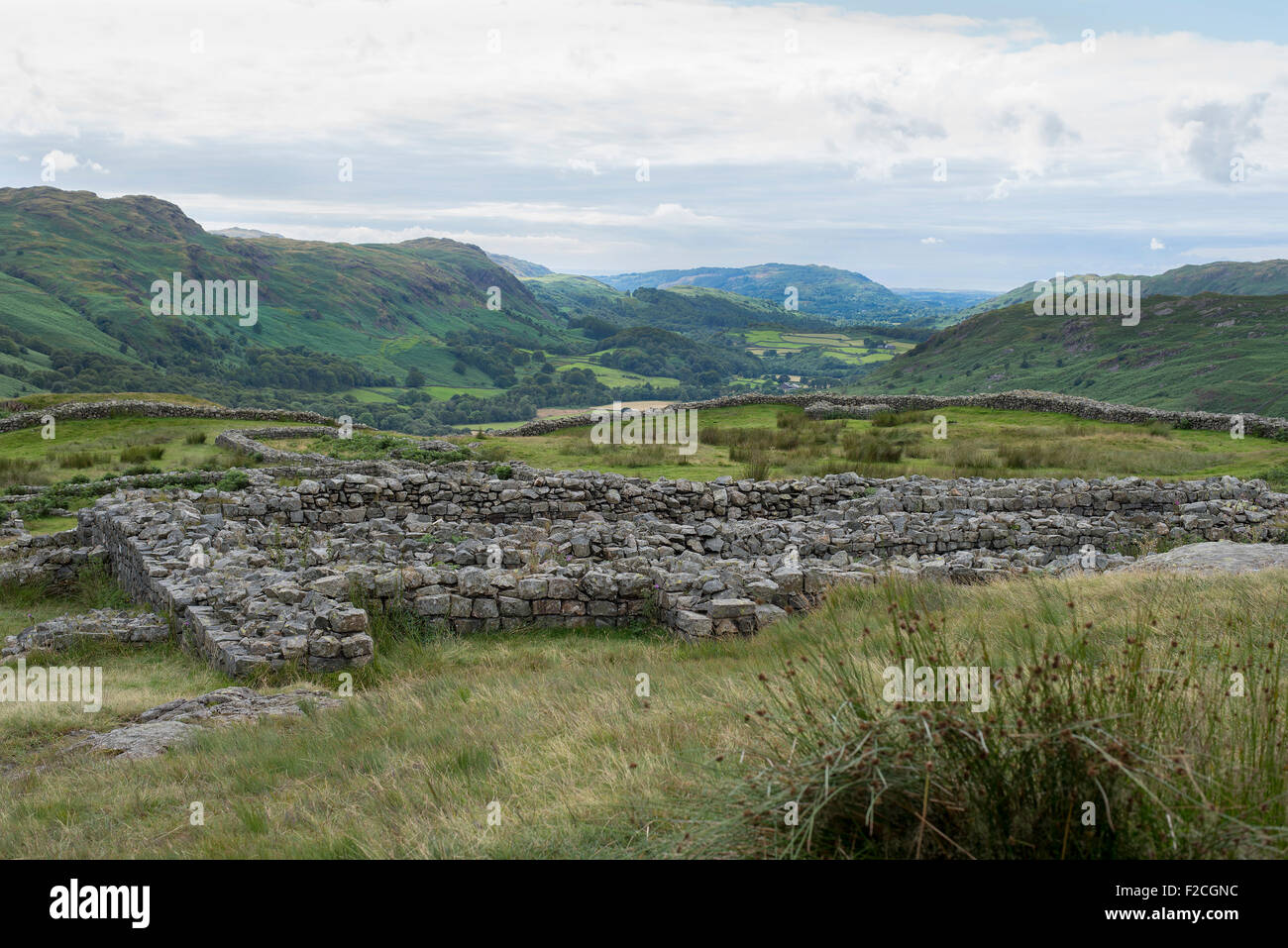 Hardknott Roman Fort located on Harknott Pass in the Eskdale Valley in ...