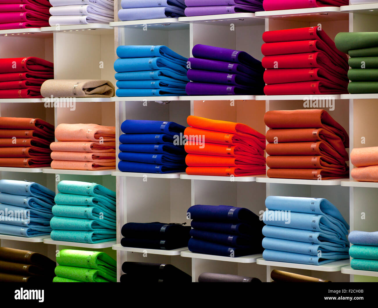Photo of Colorful Polo shirts, clothes shop Stock Photo - Alamy