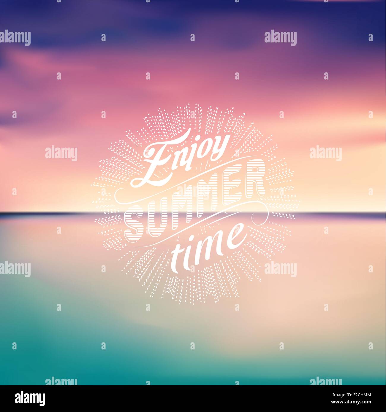Sea sunset. Seascape background. Enjoy Summer time. Vector Illustration ...