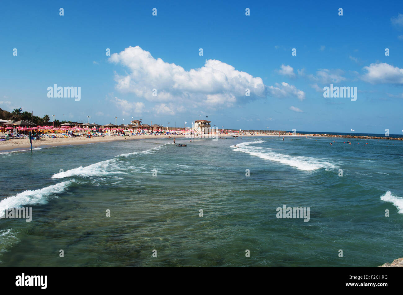 Summer in Tel Aviv, Yafo, Jaffa, Israel, Mediterranean Sea Stock Photo ...
