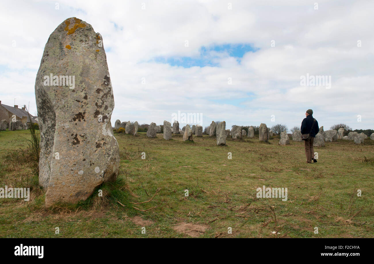 Carnac in northern France,Neolithic stone construction of 10000 stones ...
