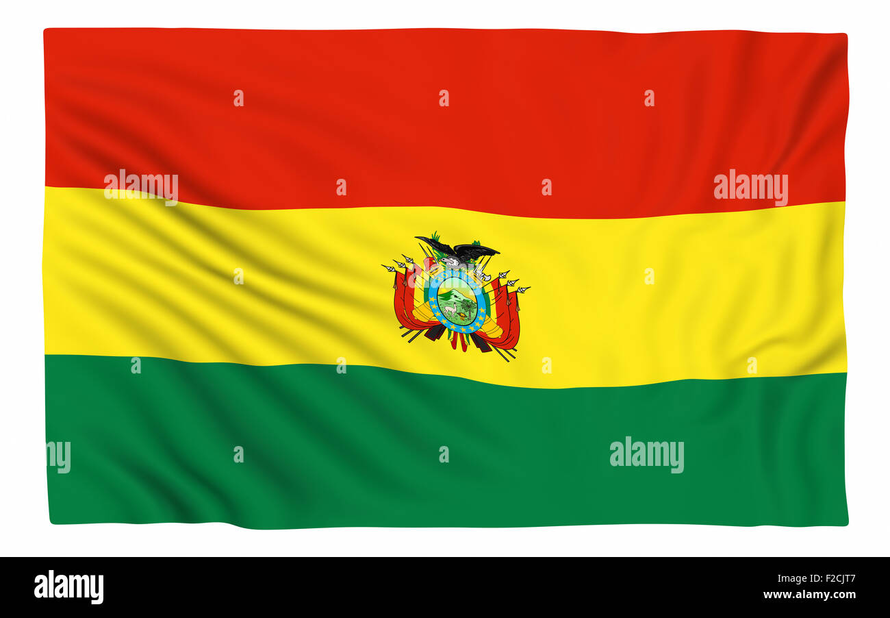 Flag of Bolivia , isolated on white Stock Photo - Alamy