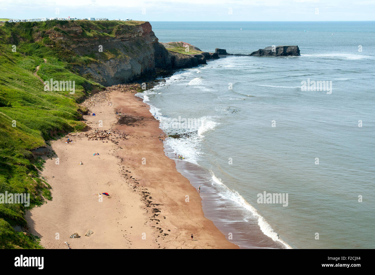Saltwick Nab over Saltwick Bay, near Whitby, Yorkshire, England, UK ...