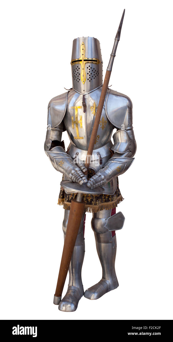 Photo of an ancient Knights armour isolated on white background Stock ...