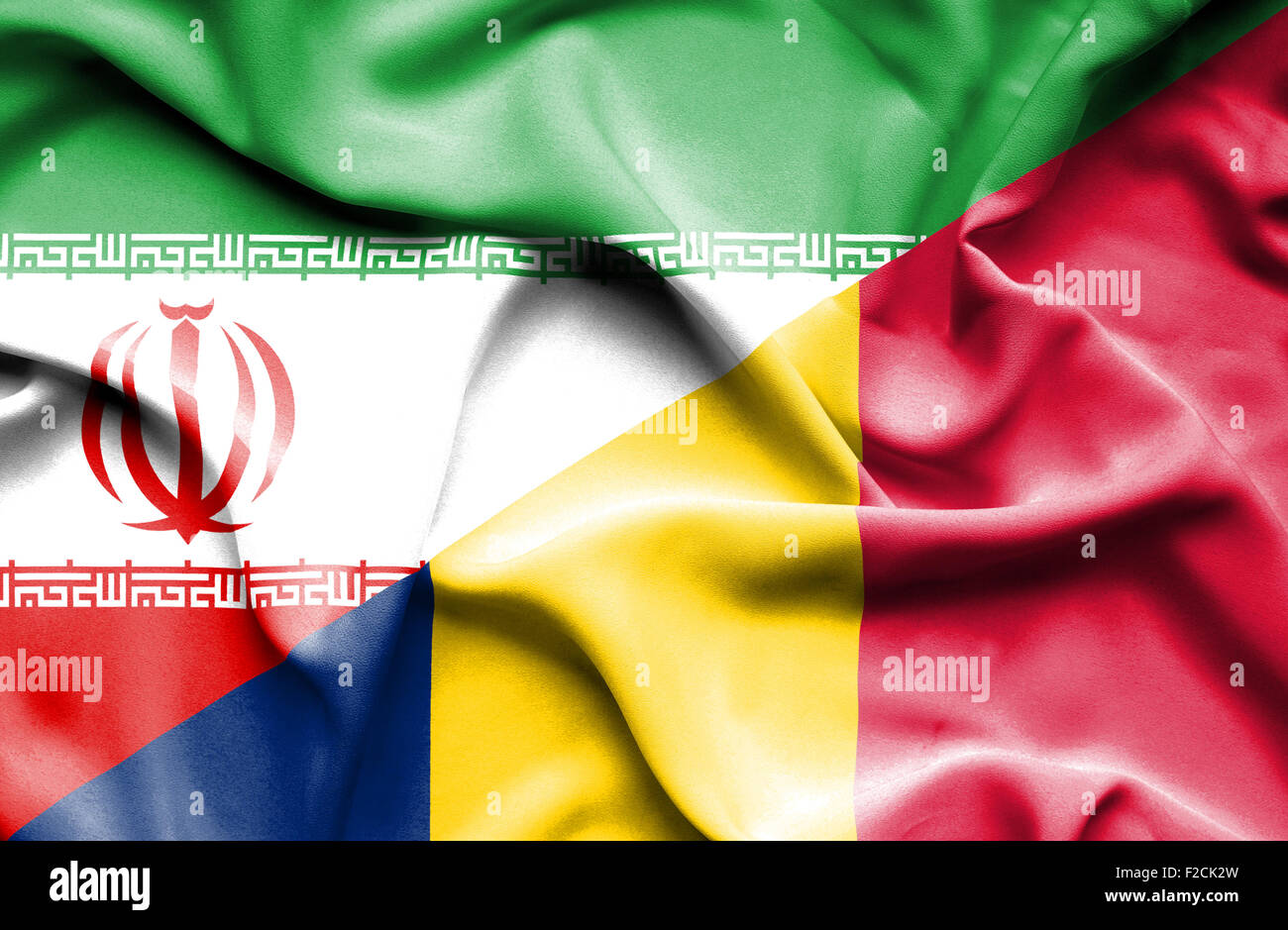 Waving flag of Chad and Iran Stock Photo - Alamy