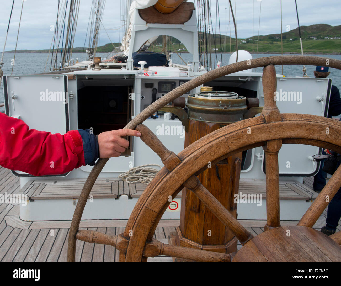 Tall ship sailing ,here in Outer Hebrides in Scotland,ropes and rigging ...