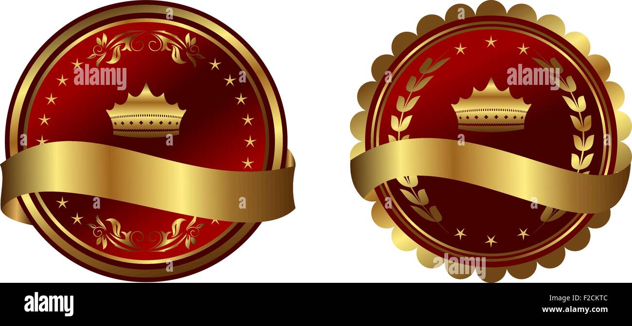 two red gold-framed labels Stock Vector Image & Art - Alamy