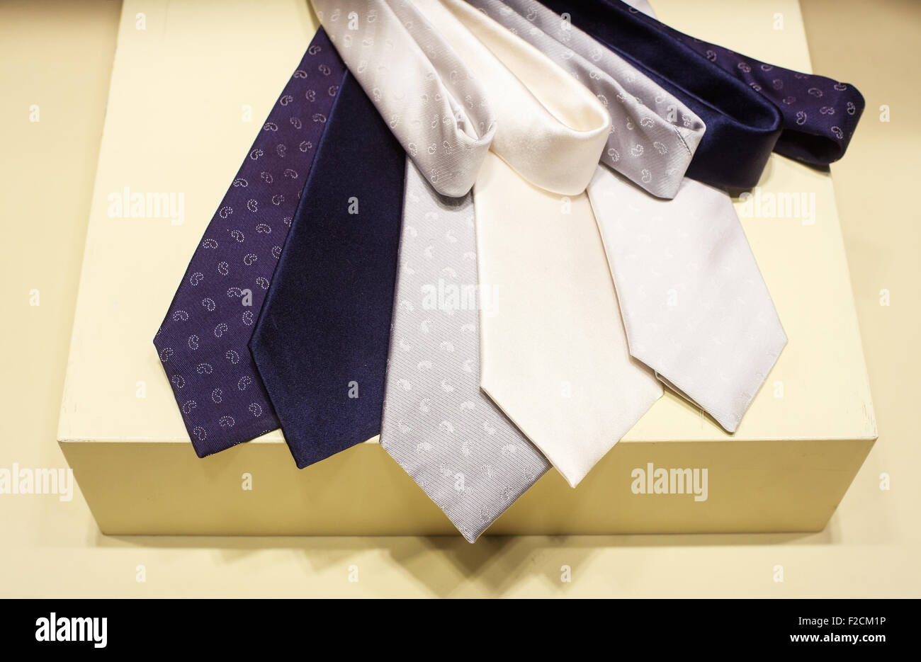 Close up of six elegant neckties on clothes shop Stock Photo - Alamy