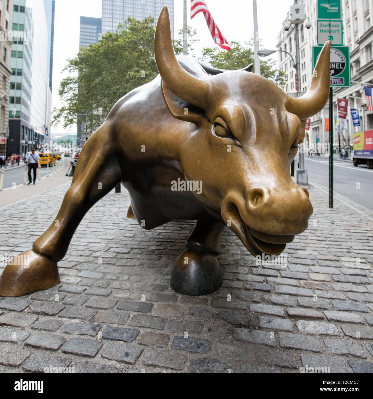 The bull, made by Arturo di Modica, New York city , New York city Stock ...