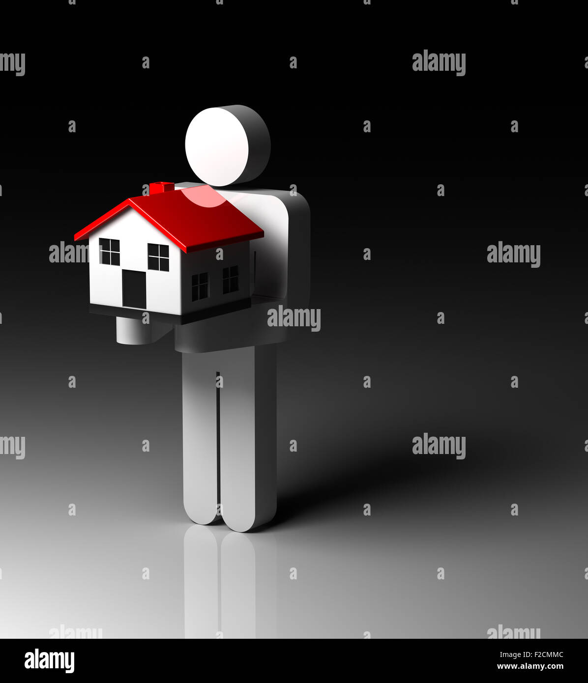 Man holding home , This is a computer generated and 3d rendered picture ...