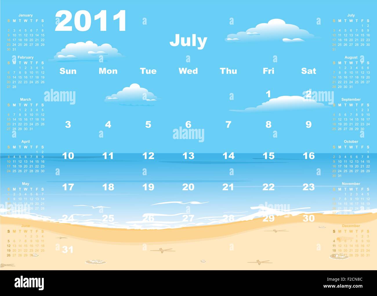 2011 beach Stock Vector Images - Alamy