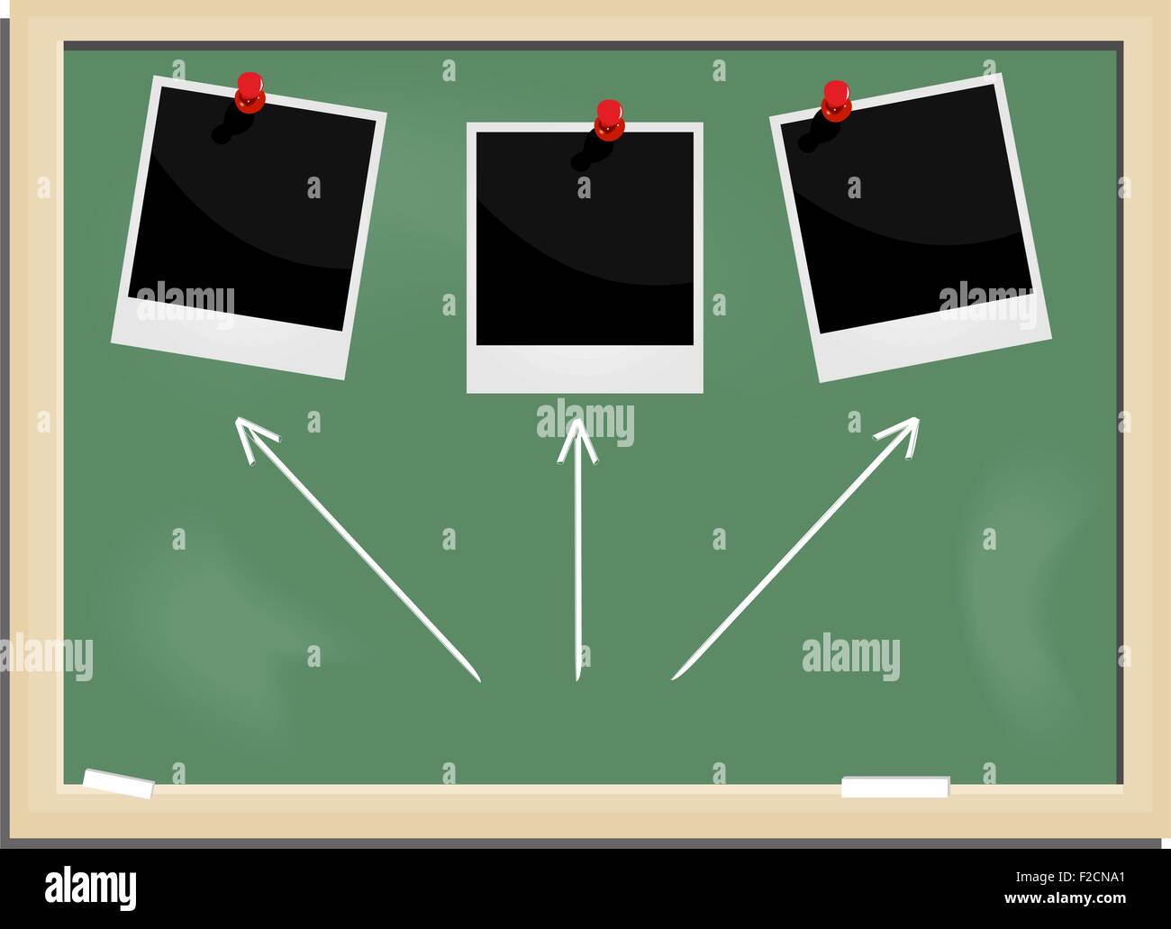 Realistic illustration school blackboard with marked photo frame Stock ...